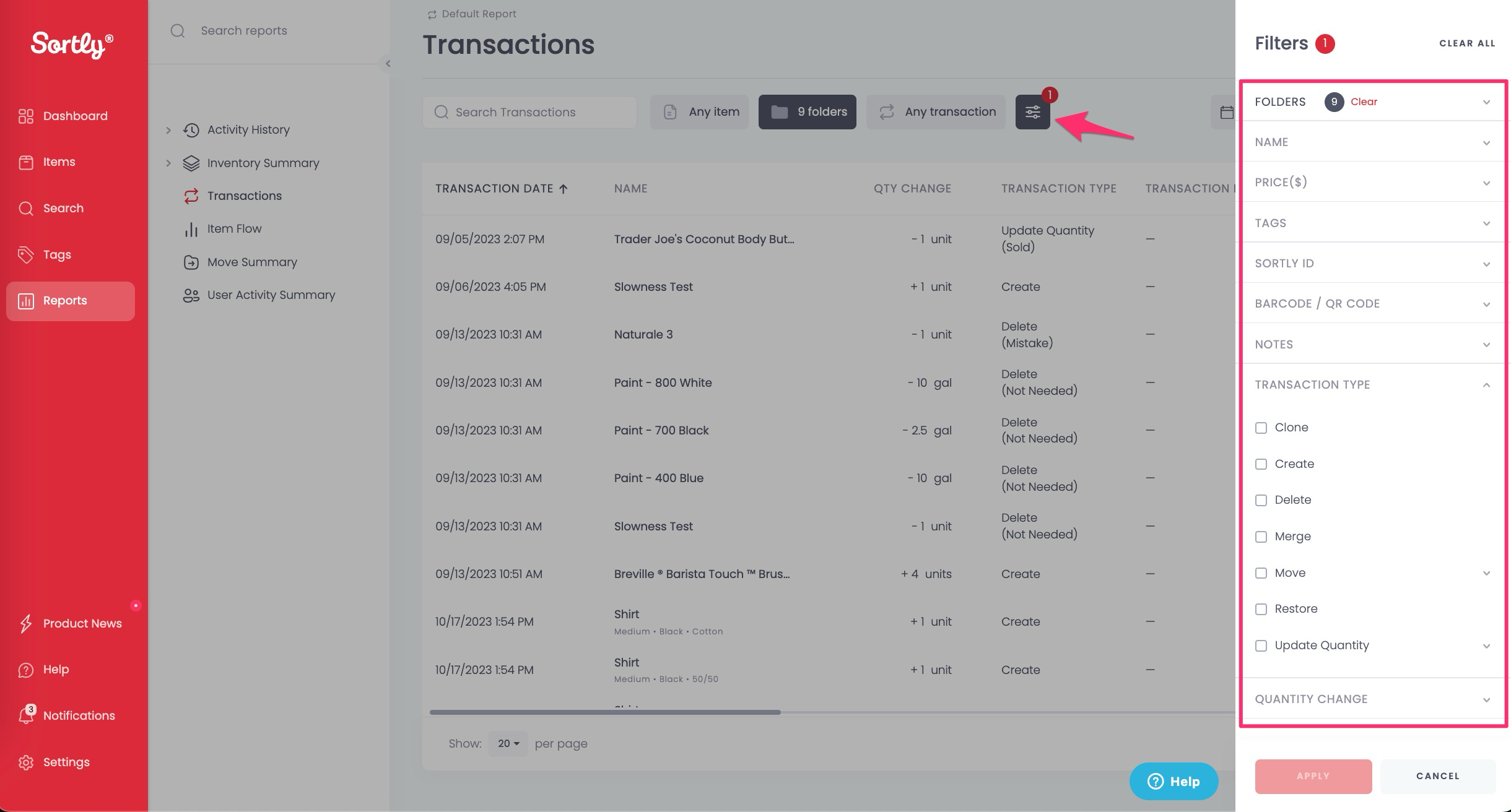 Saved Reports – Sortly Help Center