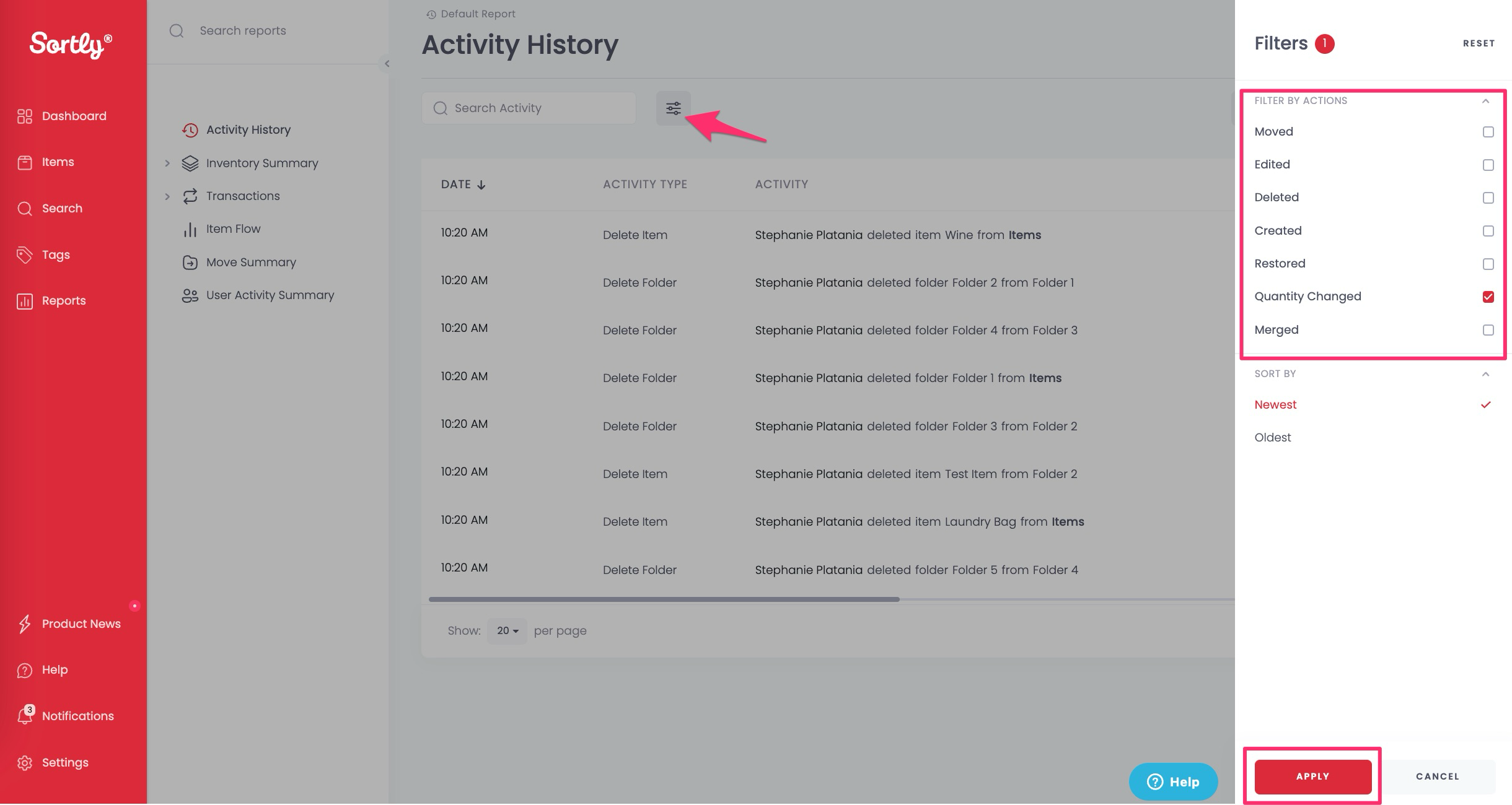 Saved Reports – Sortly Help Center