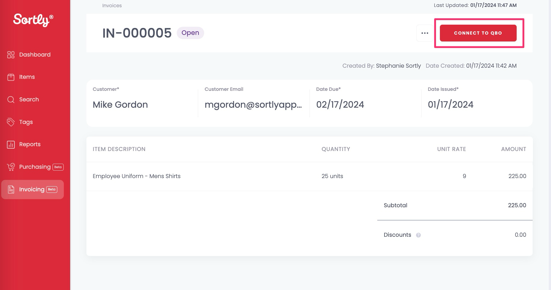 QuickBooks Online Integration – Sortly Support