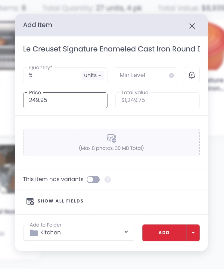 How to Add Items – Sortly Help Center