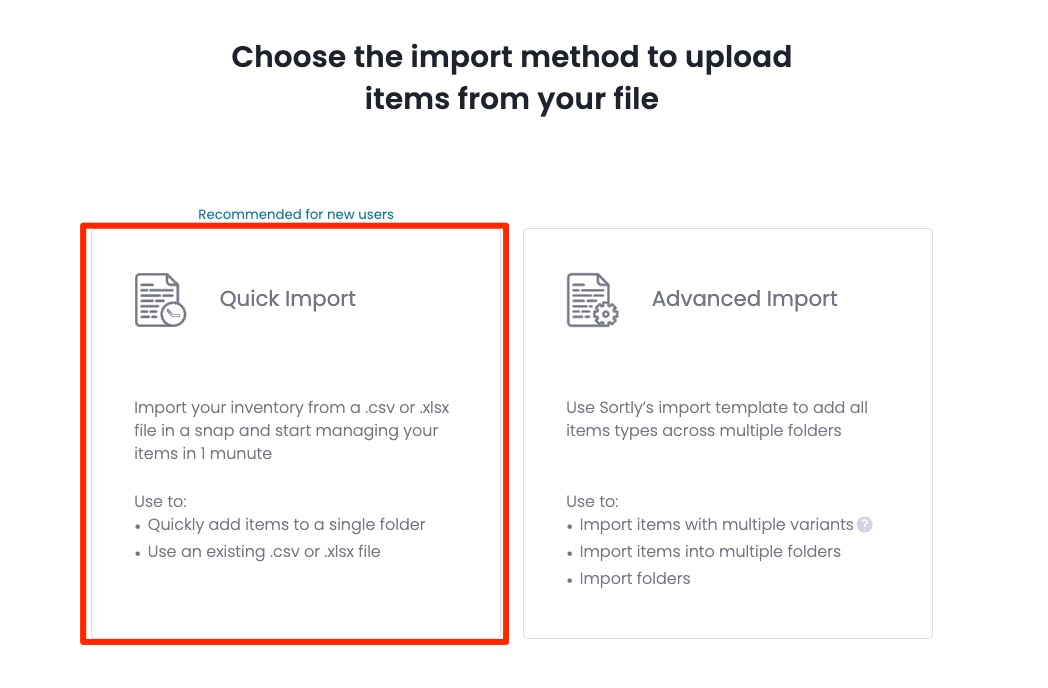 Bulk Importing New Items/Folders – Sortly Support