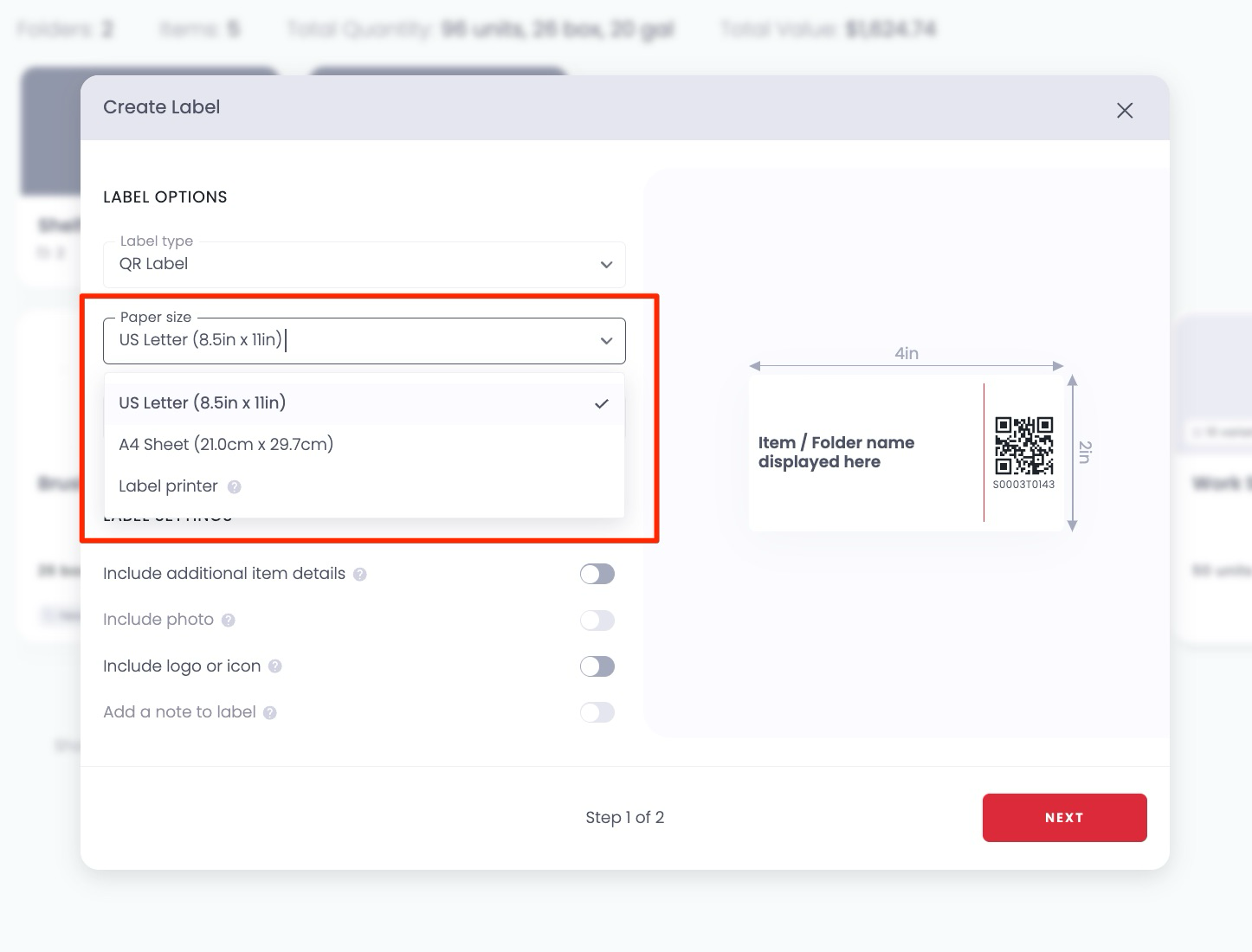Create QR Code and Barcode Labels – Sortly Help Center