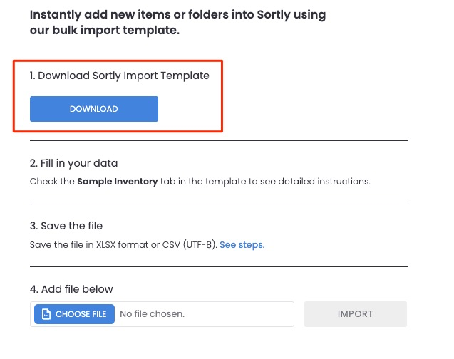 Bulk Importing New Items/Folders – Sortly Help Center