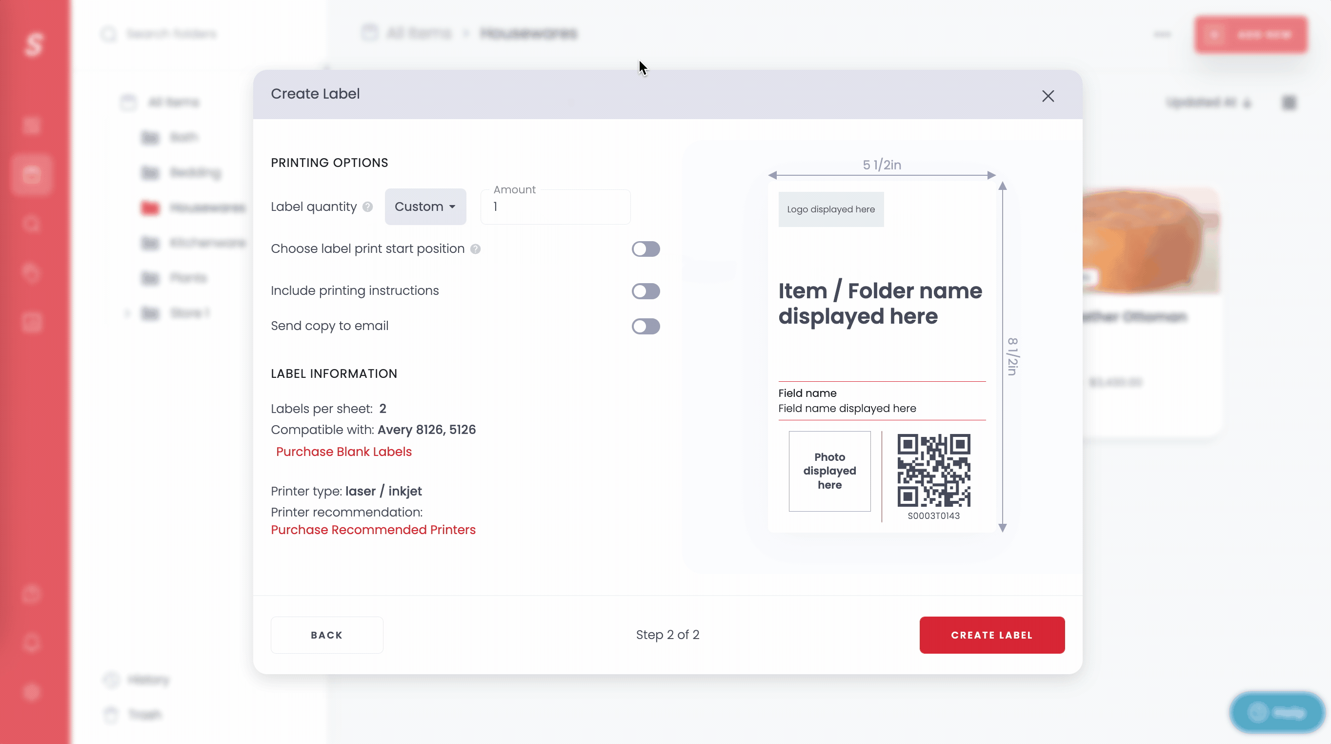 How To Generate QR Labels For Standard Printers Sortly Support